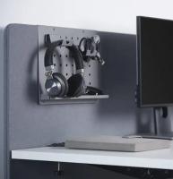 China Perfect Standing Desk Cable Management Rack with Functional Metal Pegboard and Storage for sale