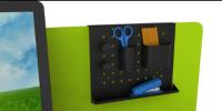 China Perfect Standing Desk Cable Management Rack with Functional Metal Pegboard and Storage for sale