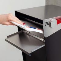 China Modern Design Post Mount Stainless Steel Mailbox with Lock and Key Anti-rust Features for sale