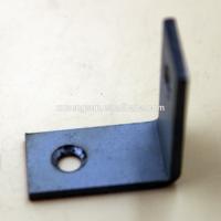 China ISO9001 Rohs CE Stamping Parts Black Metal L Flat Shape Mounting Bracket for Furniture for sale