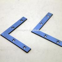China ISO9001 Rohs CE Stamping Parts Black Metal L Flat Shape Mounting Bracket for Furniture for sale