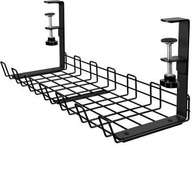 China Effortless Under Desk Cable Organization with No-Drill Cable Basket and Desk Clamp for sale