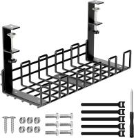 China Effortless Under Desk Cable Organization with No-Drill Cable Basket and Desk Clamp for sale