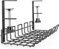 China Adjustable Cable Management Tray for Desk No Drilling Required Large Space Metal Tray for sale