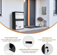 China Stainless Steel Outdoor Porch Curbside Delivery Box with Lock Lockable Metal Mail Box for sale