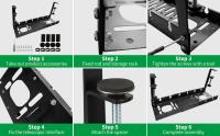 China No Drill Steel Desk Cable Tray Retractable Wire Management Rack Metal Wire Cable Holder for sale