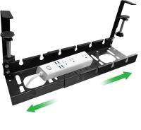 China 9 Wire Steel Cable Management Tray Under Desk Sturdy Carbon Steel Desk Cable Organizer for sale