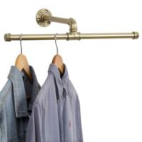 China Wall Mounted Pipe Clothing Rack 20-Inch Industrial T-Bar Metal Hanging Clothes Holder for sale