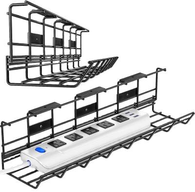 China Under Desk Shelf Table Wire Management for Desk Cable Management Tray Carbon Steel for sale