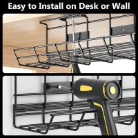 China Under Desk Shelf Table Wire Management for Desk Cable Management Tray Carbon Steel for sale
