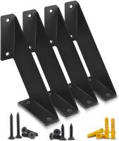 China Black Plating Heavy Duty L-Shaped Wall Floating Shelf Bracket with 4mm/6mm Thickness for sale