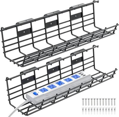 China Power Coated Metal Under Desk Cable Management Tray for Living Room Wire Organization for sale