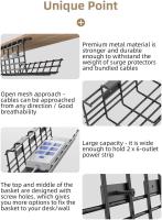 China Power Coated Metal Under Desk Cable Management Tray for Living Room Wire Organization for sale
