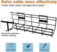 China Super Sturdy Heavy Duty Under Table Cable Management Hook Type Metal Wire Cable Duct for sale