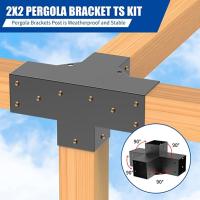 China 6x6 inches Lumber Pergola/Gazebo Hardware for Carbon Steel Q235 Black Powder Coating for sale