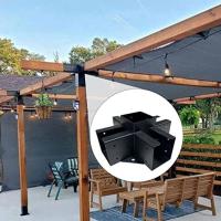 China 6x6 inches Lumber Pergola/Gazebo Hardware for Carbon Steel Q235 Black Powder Coating for sale
