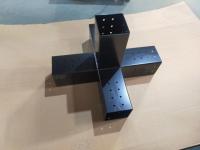 China Carbon Steel Pergola Brackets for 4x4 Inch Wood Beams 3-Way Right Angle Corner Bracket for sale