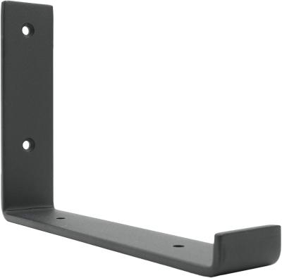 China Black Heavy Duty Steel Adjustable Angle Metal Wall Mount Floating Shelf Bracket 6''*7.25''*1.5 for sale