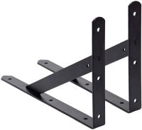 China Black Heavy Duty Steel Adjustable Angle Metal Wall Mount Floating Shelf Bracket 6''*7.25''*1.5 for sale