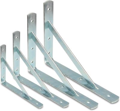 China Space-saving Silver Triangle Drop Down Shelf Brackets for 4-6mm Thickness Wall Mount for sale