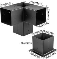 China Modular Sheet Metal Fabrication Pergola Steel Bracket Kits with Elevated Wood Stand for sale