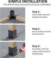 China Modular Sheet Metal Fabrication Pergola Steel Bracket Kits with Elevated Wood Stand for sale
