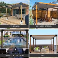 China Modular Sheet Metal Fabrication Pergola Steel Bracket Kits with Elevated Wood Stand for sale