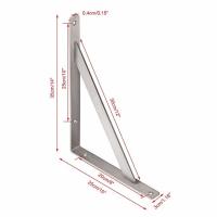 China Space-saving Silver Triangle Drop Down Shelf Brackets for 4-6mm Thickness Wall Mount for sale