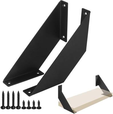 China Triangle Bracket Metal Shelf Supports for Rustic Shelves Heavy Duty Black Brackets for sale