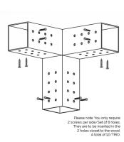 China Supporting 90 Degree Corner Carbon Steel Pergola Bracket for Bolt-down Installations for sale