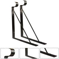 China 15*9inch Wall Mounted Shelf Brackets Clothes Hanger Pole Closet Rod Support Bracket for sale