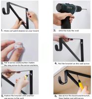 China 15*9inch Wall Mounted Shelf Brackets Clothes Hanger Pole Closet Rod Support Bracket for sale