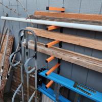China Powder Coated 6-Tier Lumber Storage Rack for Space Saving and Organized Wood Storage for sale