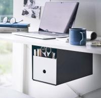 China Metal Under Table Storage Box with Heavy Duty Shelf and Floating Hidden Desk Drawer for sale