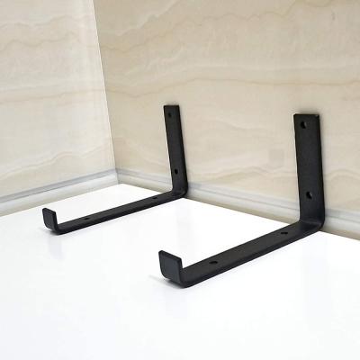China Industrial floating shelf bracket metal shelf brackets cast iron beveled holes 12 wall mount shelves bracket for sale