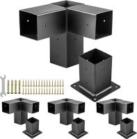China 4 Inches Elevated Wood Pergola Kit with Black Powder Coated Steel Brackets and Support for sale