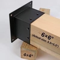China 4 Inches Elevated Wood Pergola Kit with Black Powder Coated Steel Brackets and Support for sale