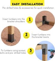 China Wood Frame Pergolas Supporting 3-Way Corner Bracket Shoulders for Canopies Gazebos for sale