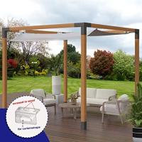 China Steel 4*4 inch Elevated Wood Stand Pergola Kit with Black Powder Coated Brackets for sale