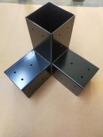 China Wood Construction Black Electrophoretic Paint Spraying Metal Hardware Kit Pergola Extension Frame Corner Brackets for sale