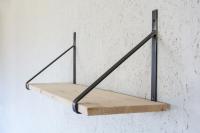 China Customized Size Furniture Angle Brace Shelf Support with White J Shelf Hook Bracket for sale