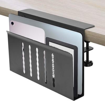 China Desk Storage Under Steel Hanging Organizer No Drill Cable Management Tray Laptop Holder for sale