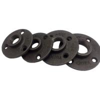 China Decorative Iron Pipe Fittings Work with Pipe Fitting Black Malleable Iron Floor Flange for sale