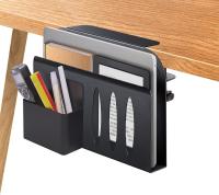 China Desk Storage Under Steel Hanging Organizer No Drill Cable Management Tray Laptop Holder for sale