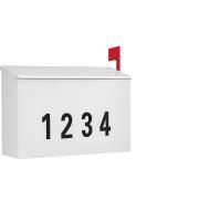 China 0.8mm Thickness Print Custom Logo Black Powder Coated Wall Mounted Mailbox for Outdoor for sale