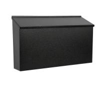 China 0.8mm Thickness Print Custom Logo Black Powder Coated Wall Mounted Mailbox for Outdoor for sale