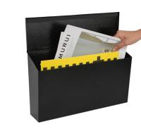 China 0.8mm Thickness Print Custom Logo Black Powder Coated Wall Mounted Mailbox for Outdoor for sale