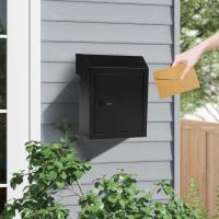 China Secure Outdoor Black Townhouse Wall Mount Mailbox with Powder Coating and Lock Option for sale