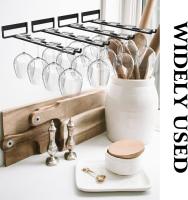 China Upgrade Your Kitchen with this 11.8 Inch Wine Glass Holder Under Cabinet Hanging Rack for sale