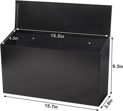 China Customizable Logo Wall-Mounted Mailbox for Home Garden Decor Powder Coated Black for sale
